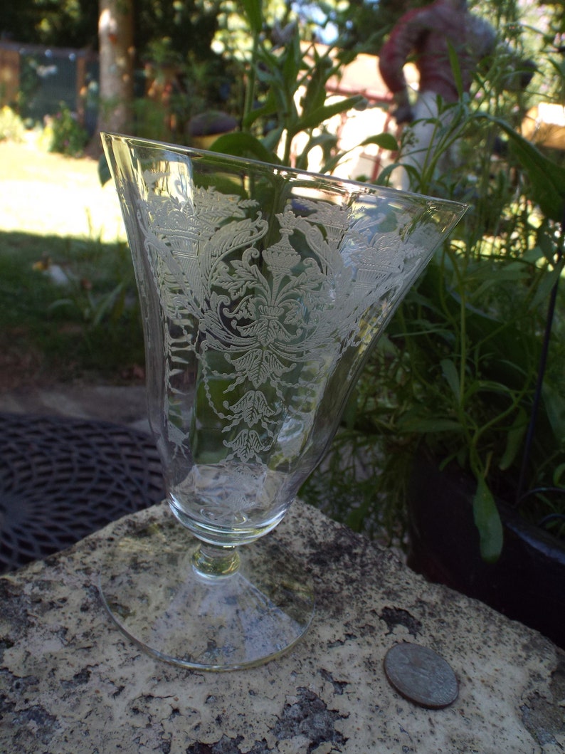 Gorgeous 1931 Morgantown Glass Works- CARLTON Stem Glass # Etch 778 ...