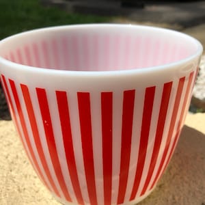 Classic Vintage Glass MCM Hazel Atlas Red/white Candy Stripe Ice Bucket ...