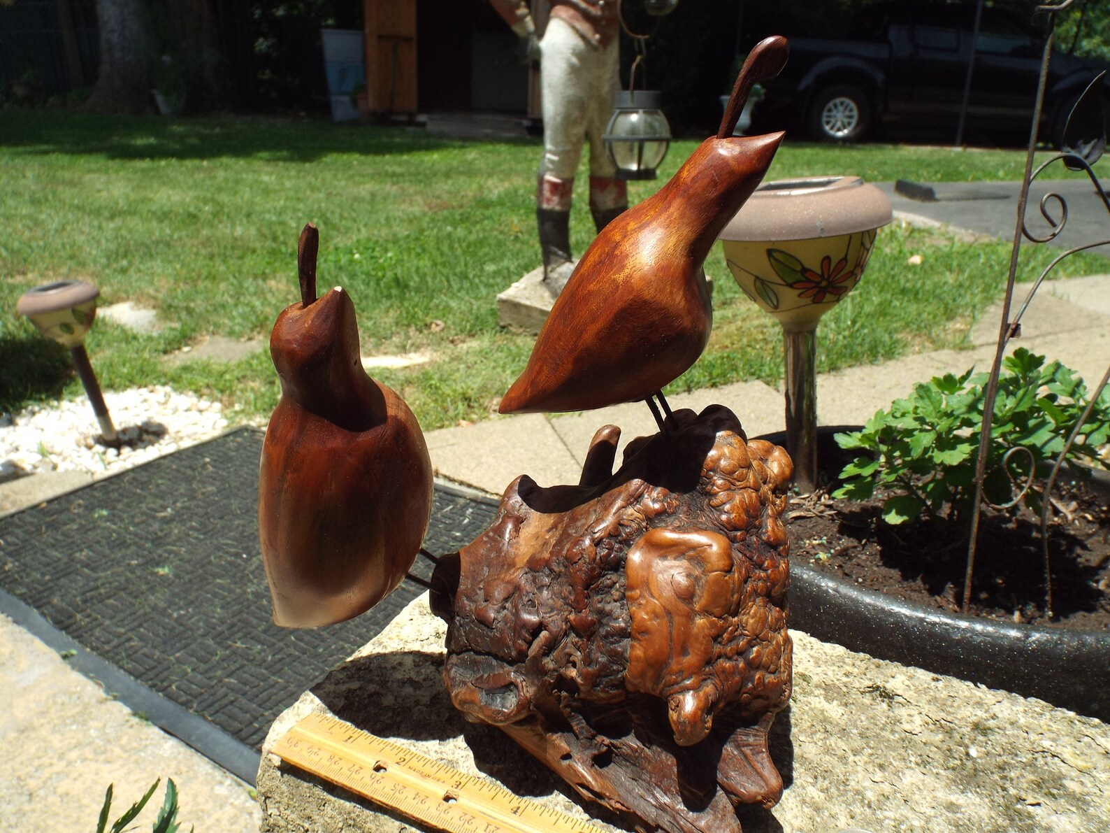 A Stunner........pair of Quail Hand Carved Wood Bird Decoy | Etsy