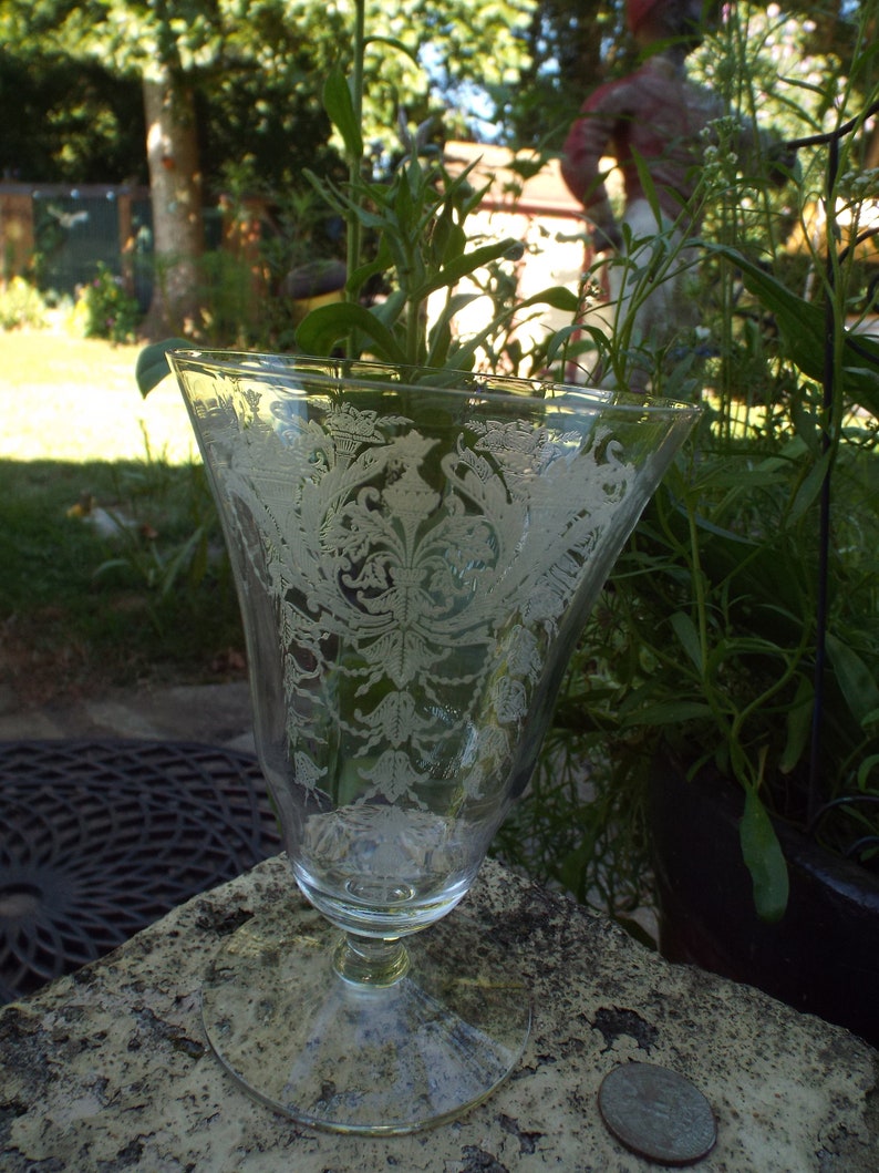 Gorgeous 1931 Morgantown Glass Works- CARLTON Stem Glass # Etch 778 ...