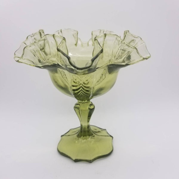 Green Glass Compote - Etsy
