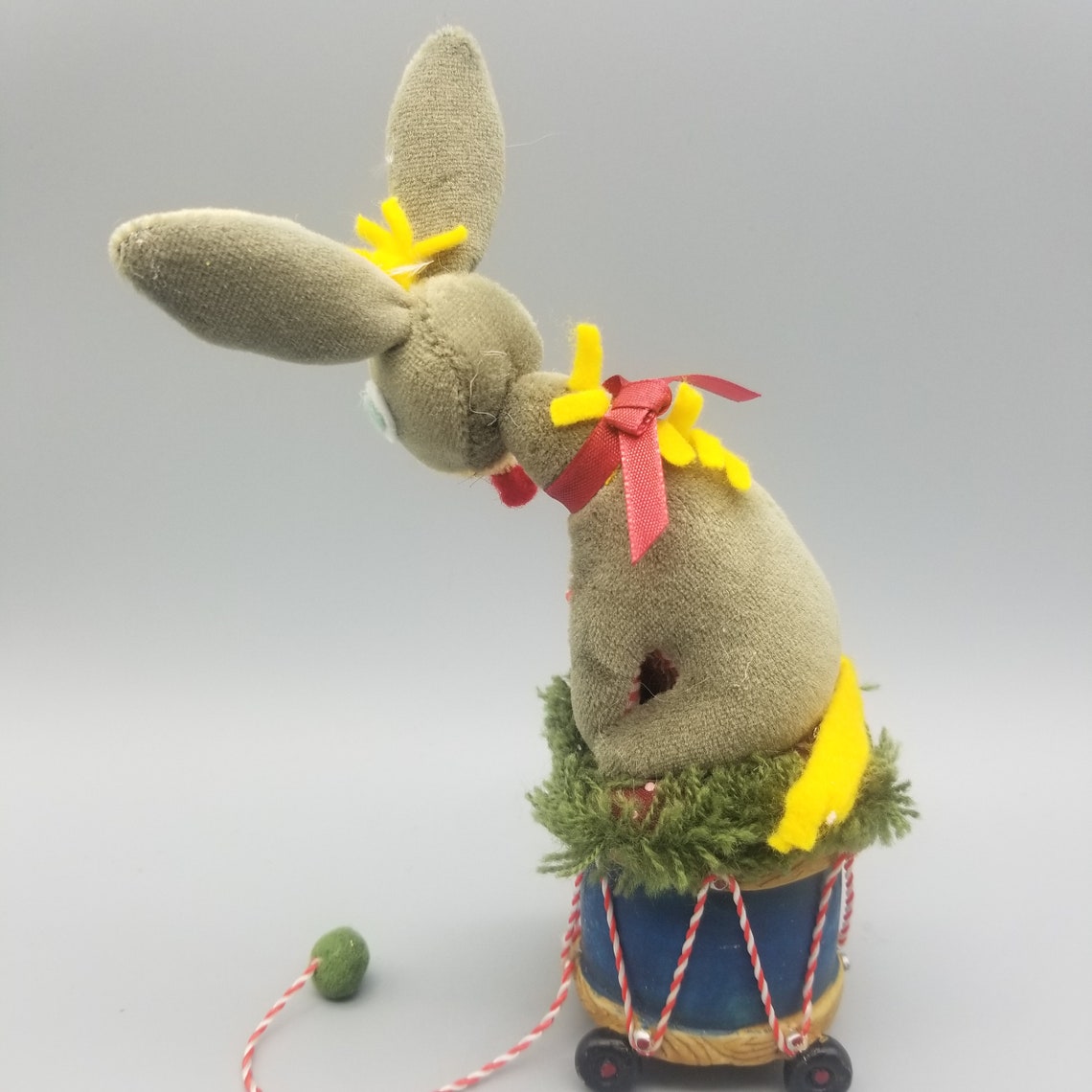 Vintage Rabbit on Drum - Etsy