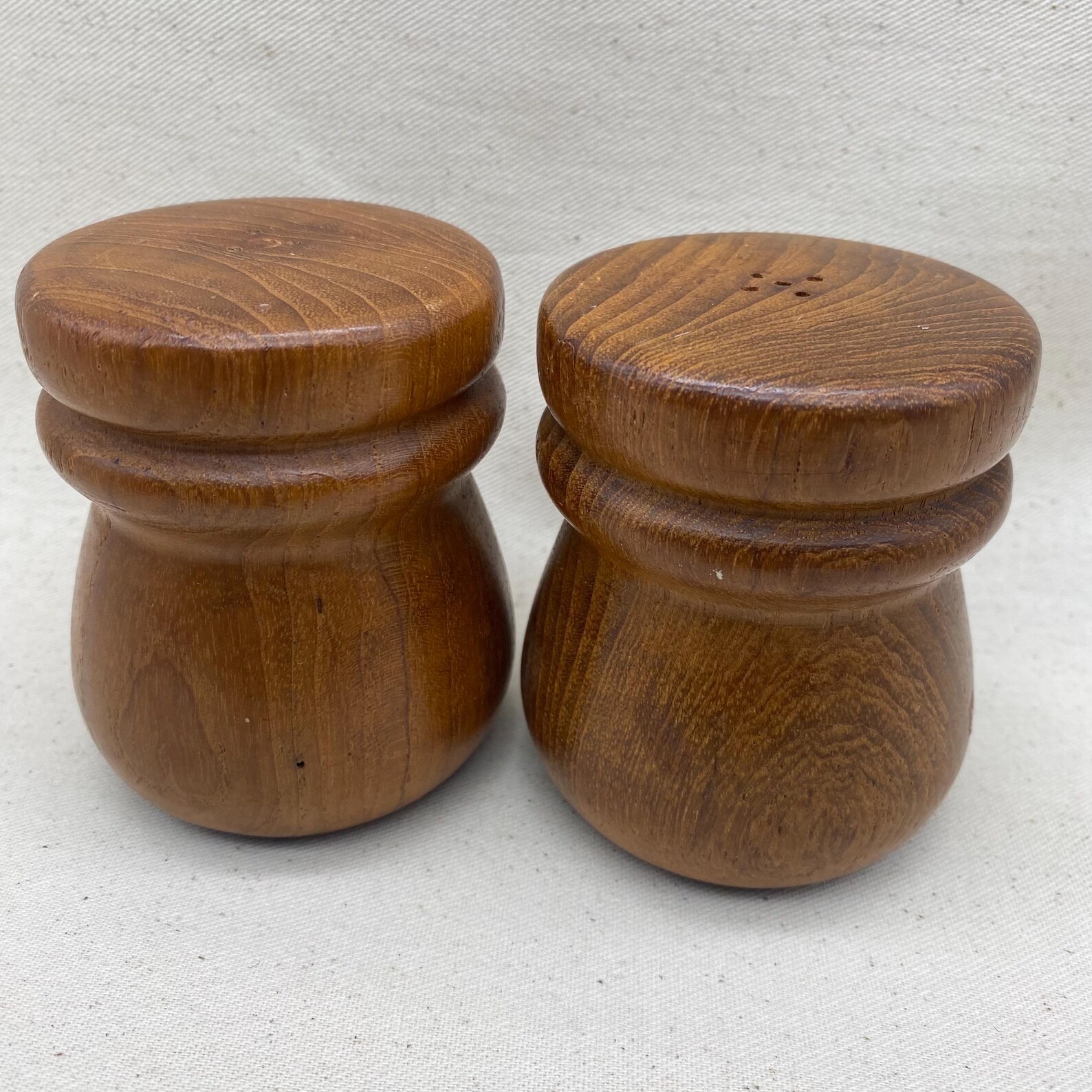 MCM Teak Short Chunky Salt and Pepper Shakers - Etsy