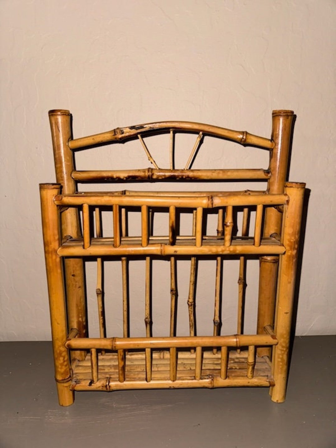 Vintage Bamboo Spice Rack Two Tier - Etsy