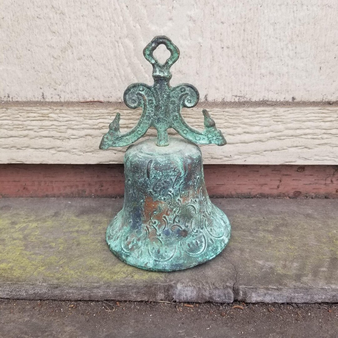 Vintage Heavy Metal Embossed Finial Bell - Etsy