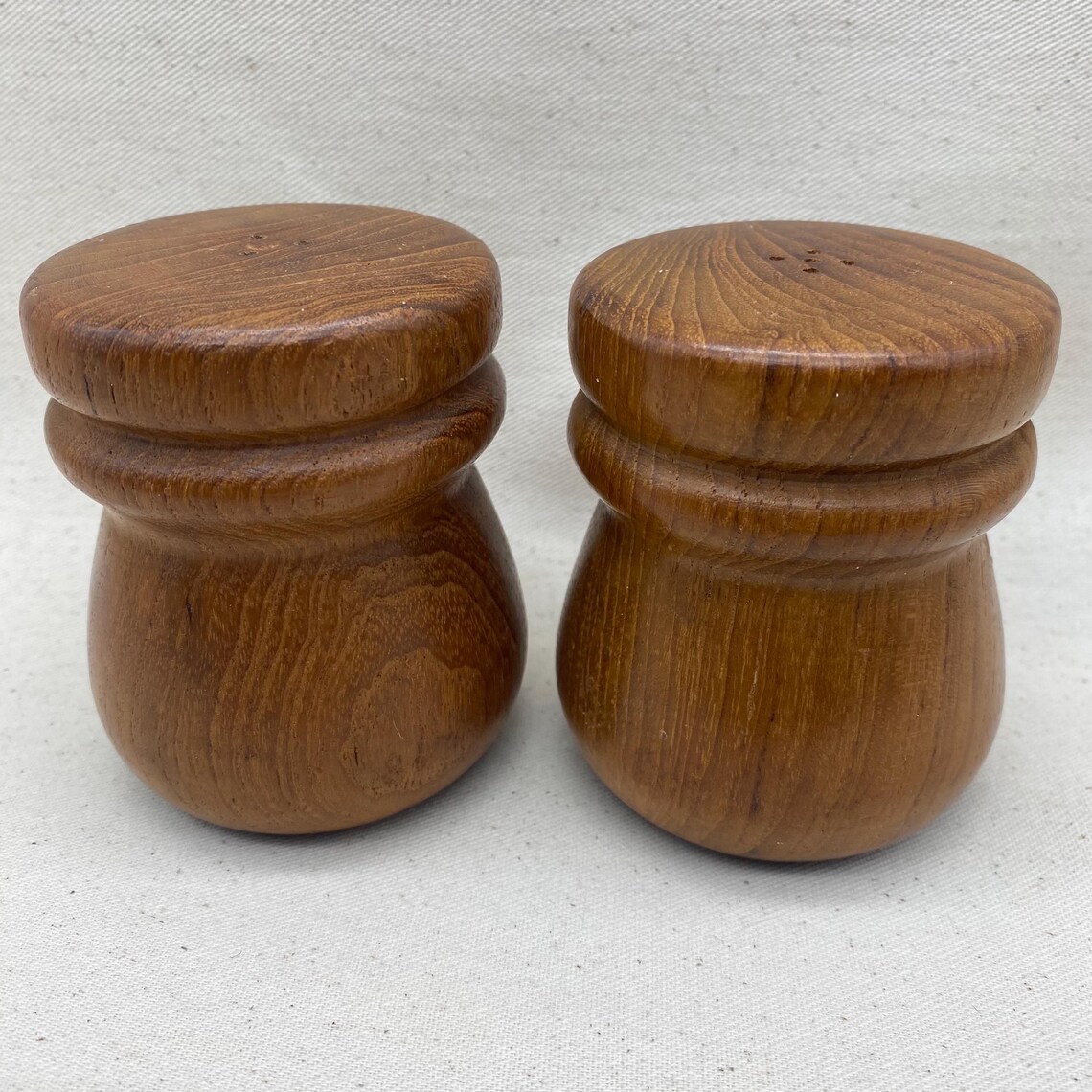 MCM Teak Short Chunky Salt and Pepper Shakers - Etsy