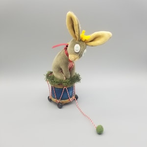 Vintage Rabbit on Drum - Etsy