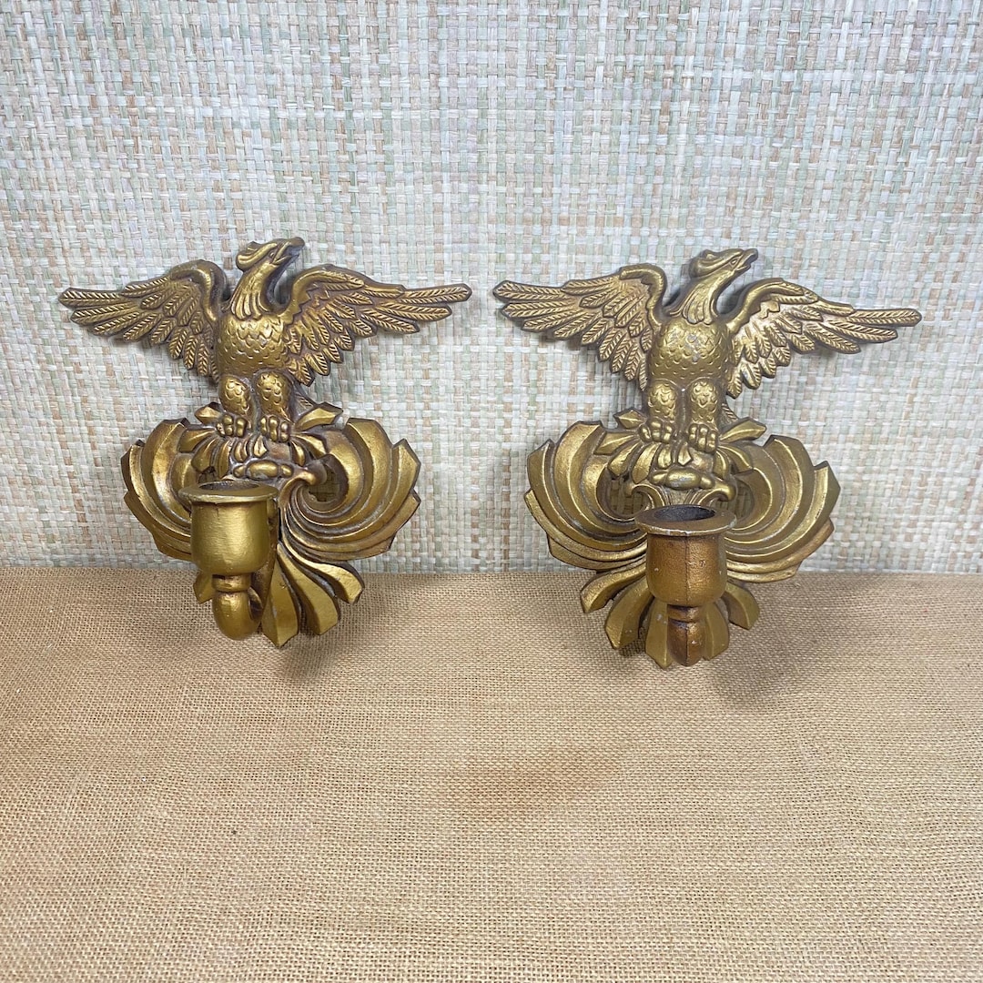 Vintage Sexton Wall Hanging Eagle Candlestick Holders - Set of 2 - Etsy