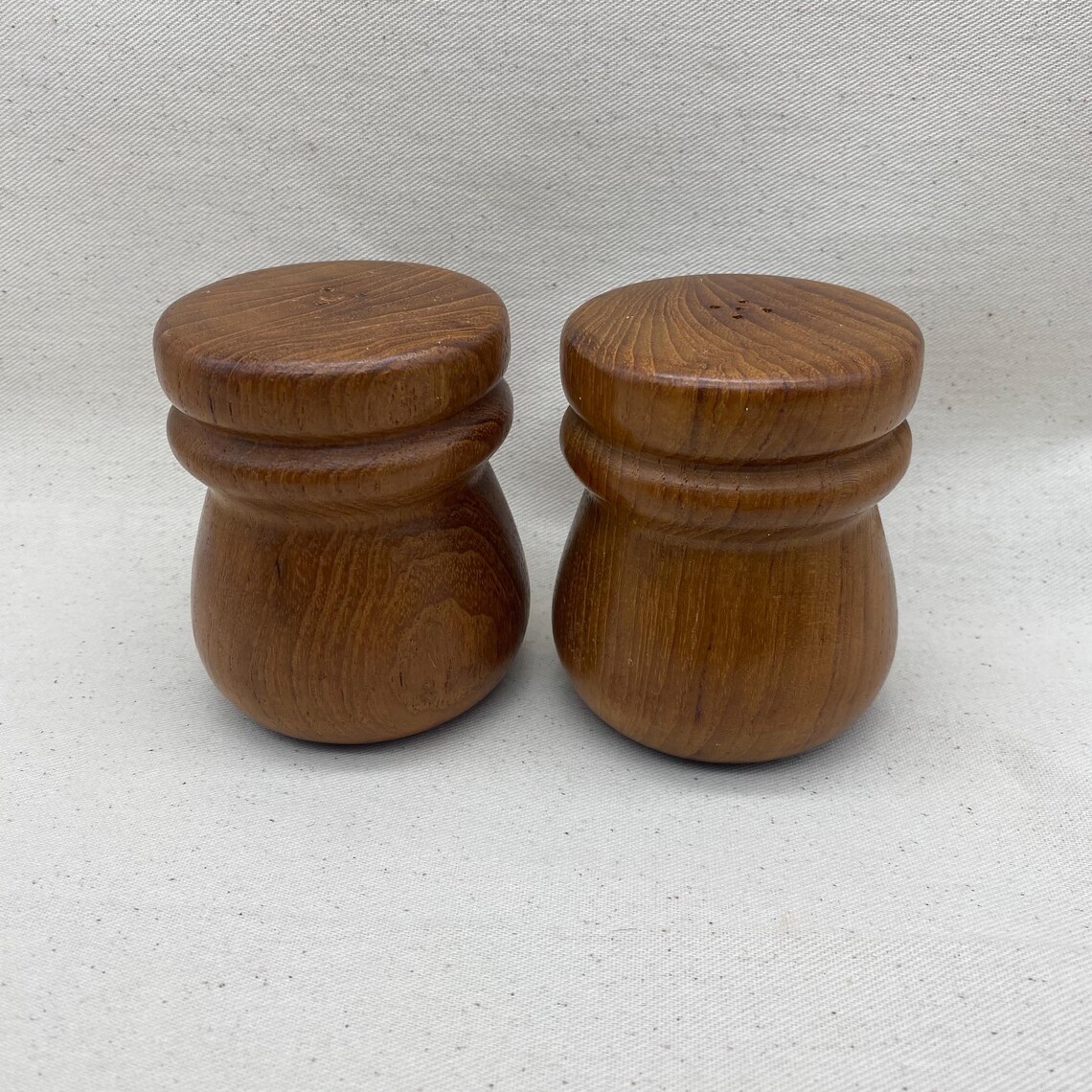 MCM Teak Short Chunky Salt and Pepper Shakers - Etsy