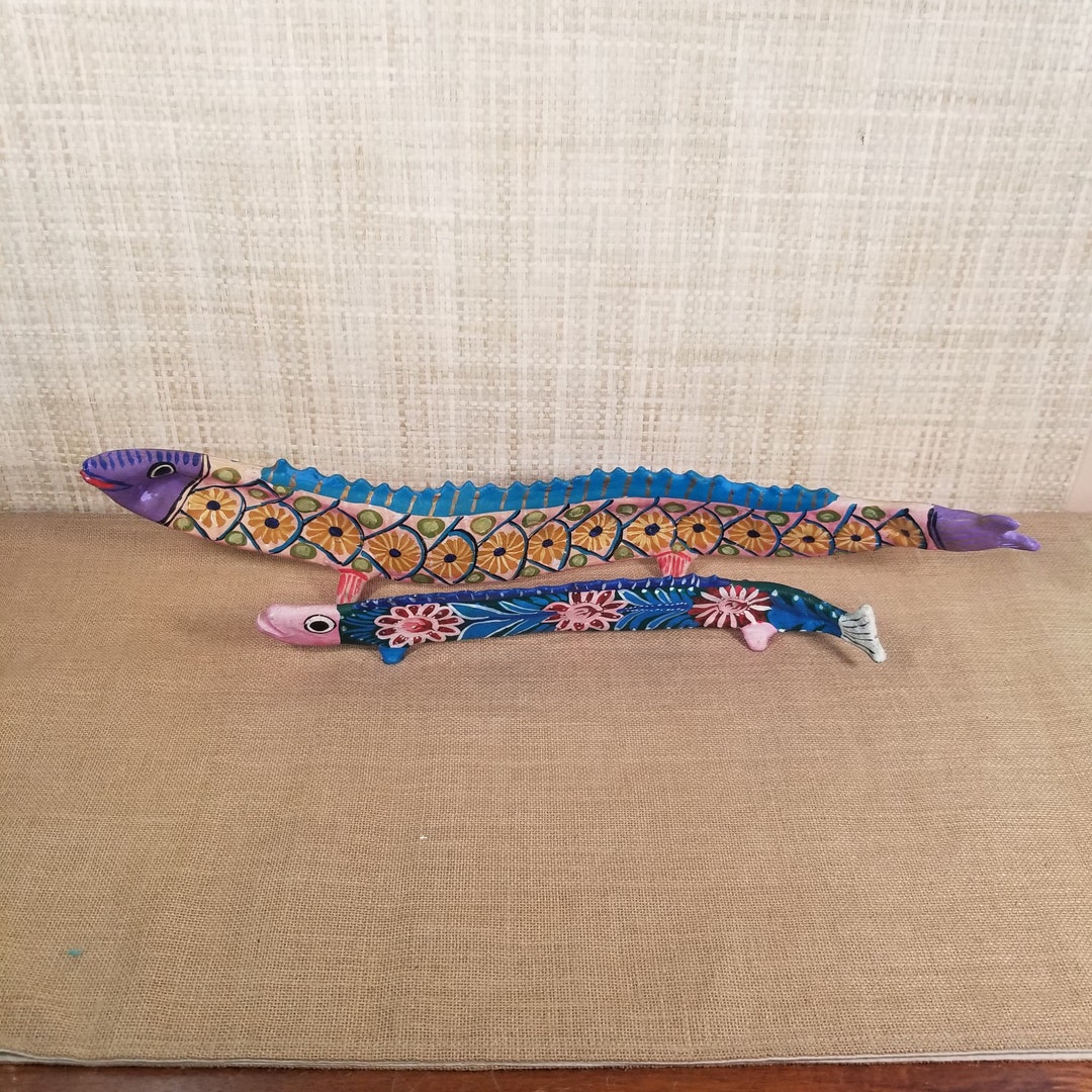 Mexican Folk Art Alebrije Paper Mache Fish Rattles - Set of 2 - Etsy