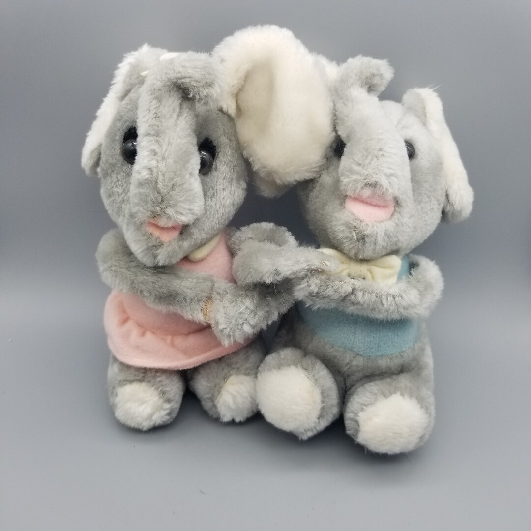 1980 Dakin & Co Hugging Elephants Plush - Etsy