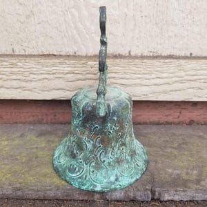 Vintage Heavy Metal Embossed Finial Bell - Etsy