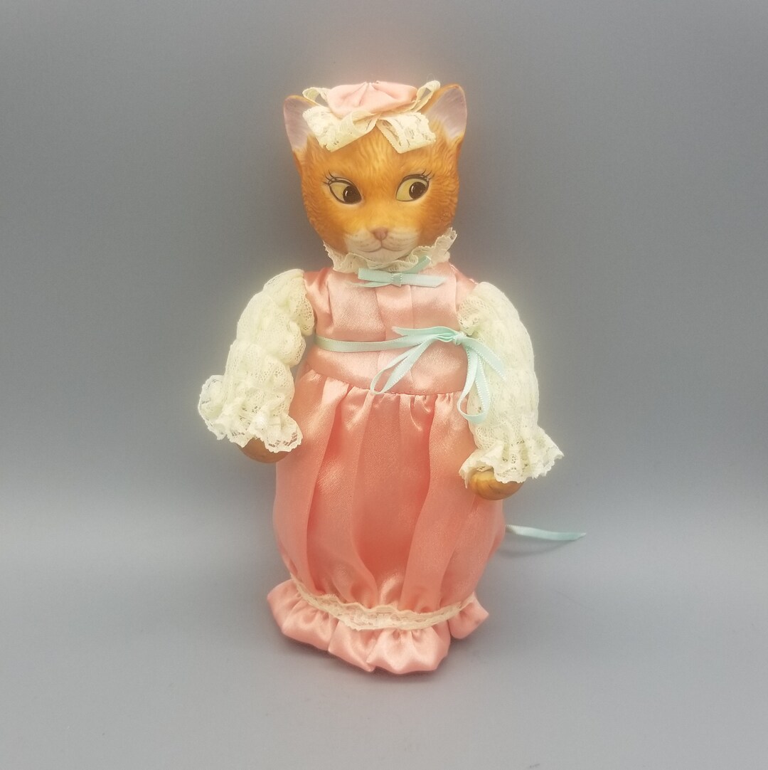 Vintage Porcelain Cat Doll Figurine - Etsy