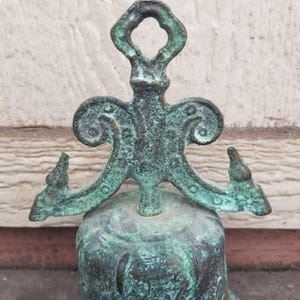 Vintage Heavy Metal Embossed Finial Bell - Etsy
