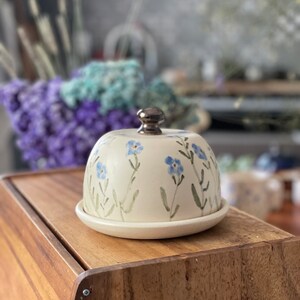Forgetmenots Butter Dish, Forget Me Nots, Small Blue Flowers Butter ...