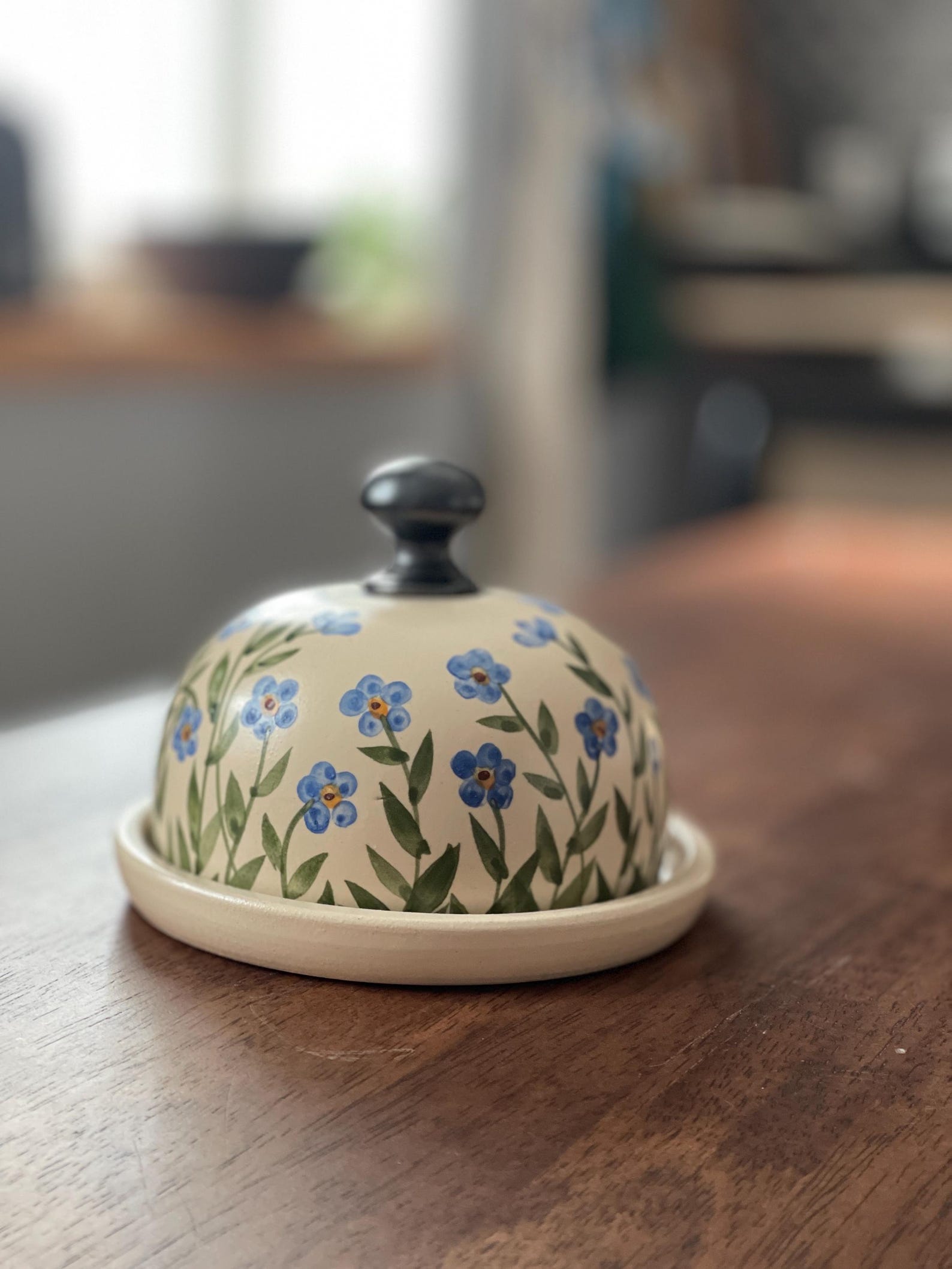 Forgetmenots Butter Dish, Forget Me Nots, Small Blue Flowers Butter ...