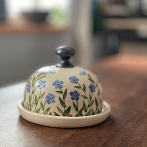 Forgetmenots Butter Dish, Forget Me Nots, Small Blue Flowers Butter ...