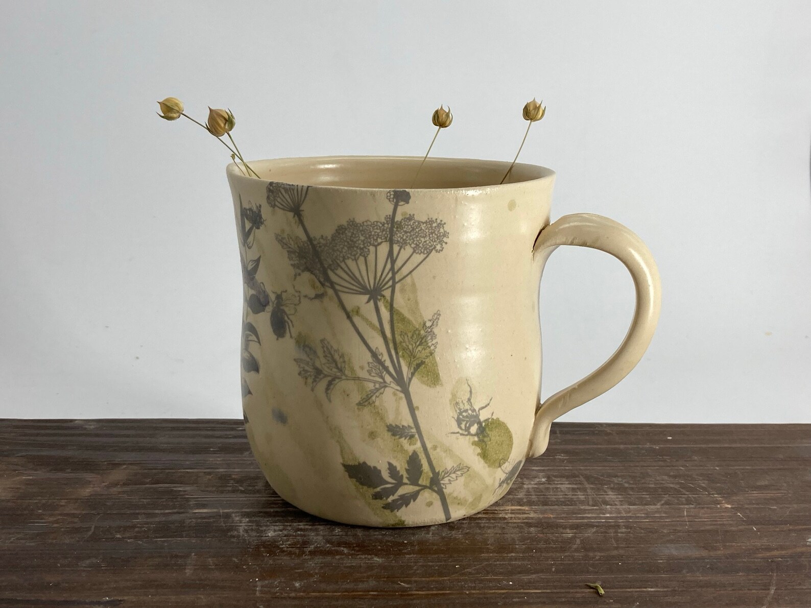 Dandelion Mug Pottery Dandelion Cup Botanical Pottery Cup - Etsy