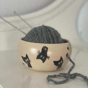 Ceramic Knitting Bowl, Cat Yarn Bowl, Yarn Bowl, Funny Yarn Bowl, Cat ...