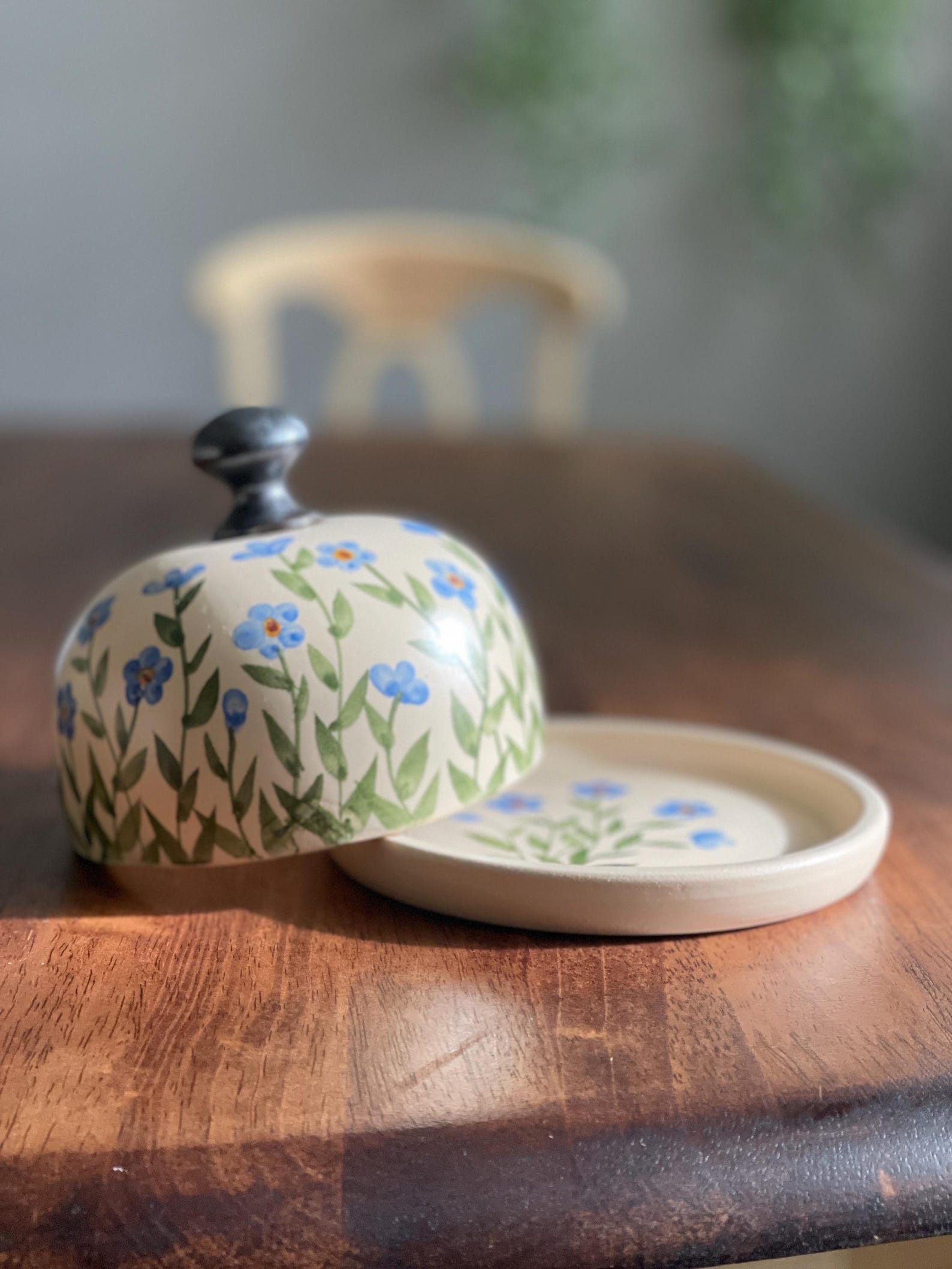 Forgetmenots Butter Dish, Forget Me Nots, Small Blue Flowers Butter ...