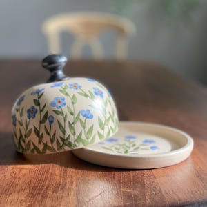 Forgetmenots Butter Dish, Forget Me Nots, Small Blue Flowers Butter ...