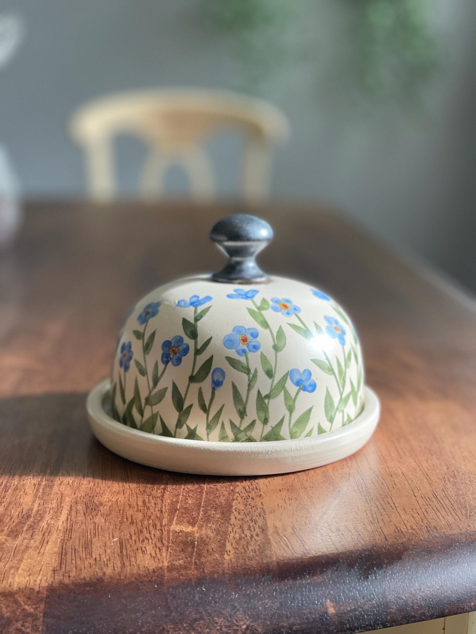 Forgetmenots Butter Dish, Forget Me Nots, Small Blue Flowers Butter ...