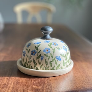 Forgetmenots Butter Dish, Forget Me Nots, Small Blue Flowers Butter ...
