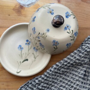 Forgetmenots Butter Dish, Forget Me Nots, Small Blue Flowers Butter ...