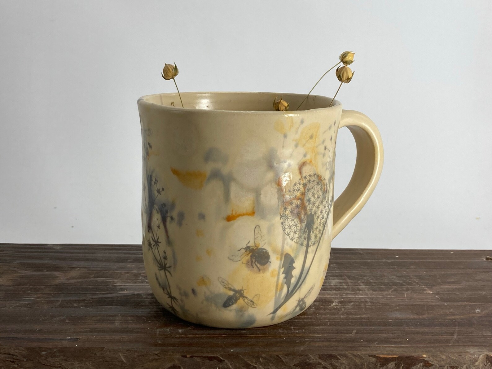 Dandelion Mug Pottery Dandelion Cup Botanical Pottery Cup - Etsy