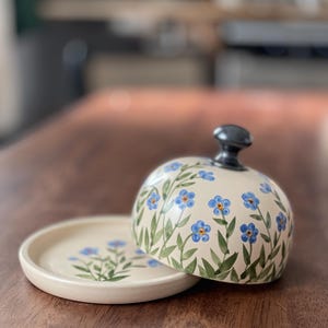 Forgetmenots Butter Dish, Forget Me Nots, Small Blue Flowers Butter ...
