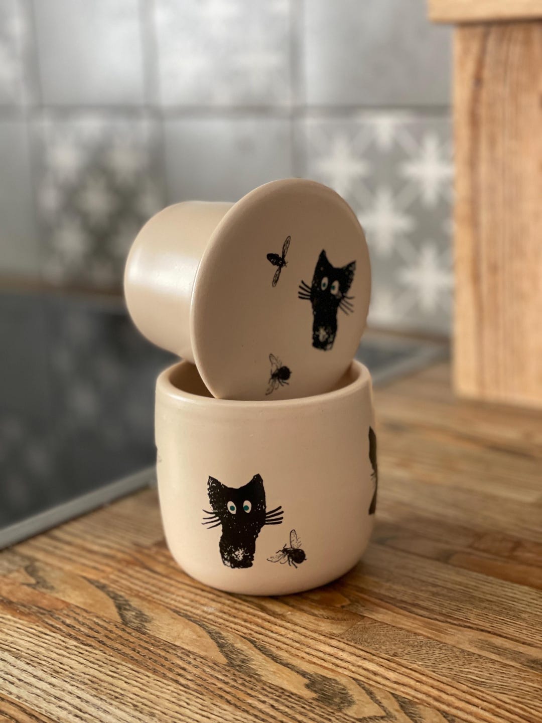 French Butter Crock, Funny Pottery, Black Cat, Gift for Chef - Etsy