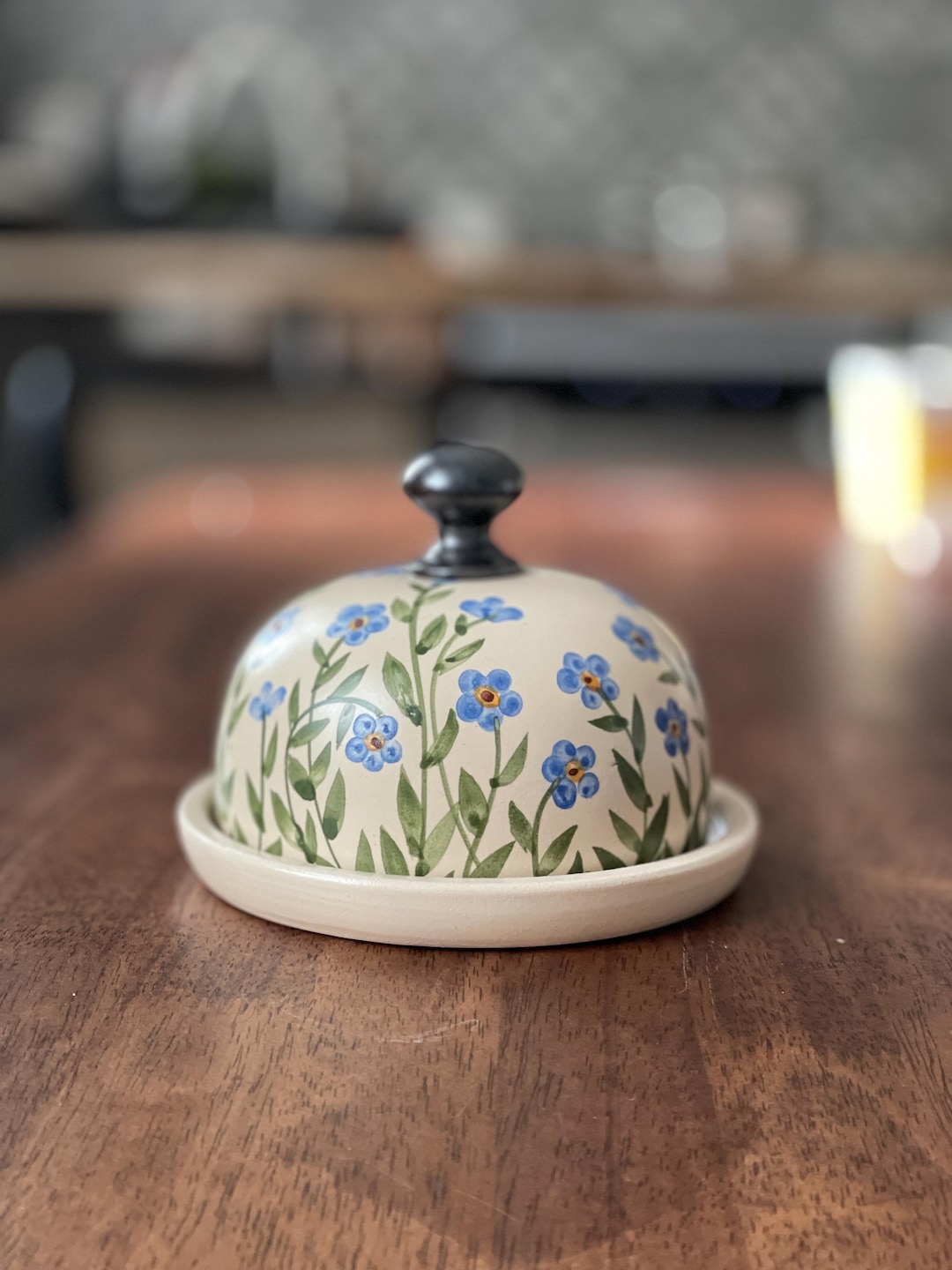 Forgetmenots Butter Dish, Forget Me Nots, Small Blue Flowers Butter ...