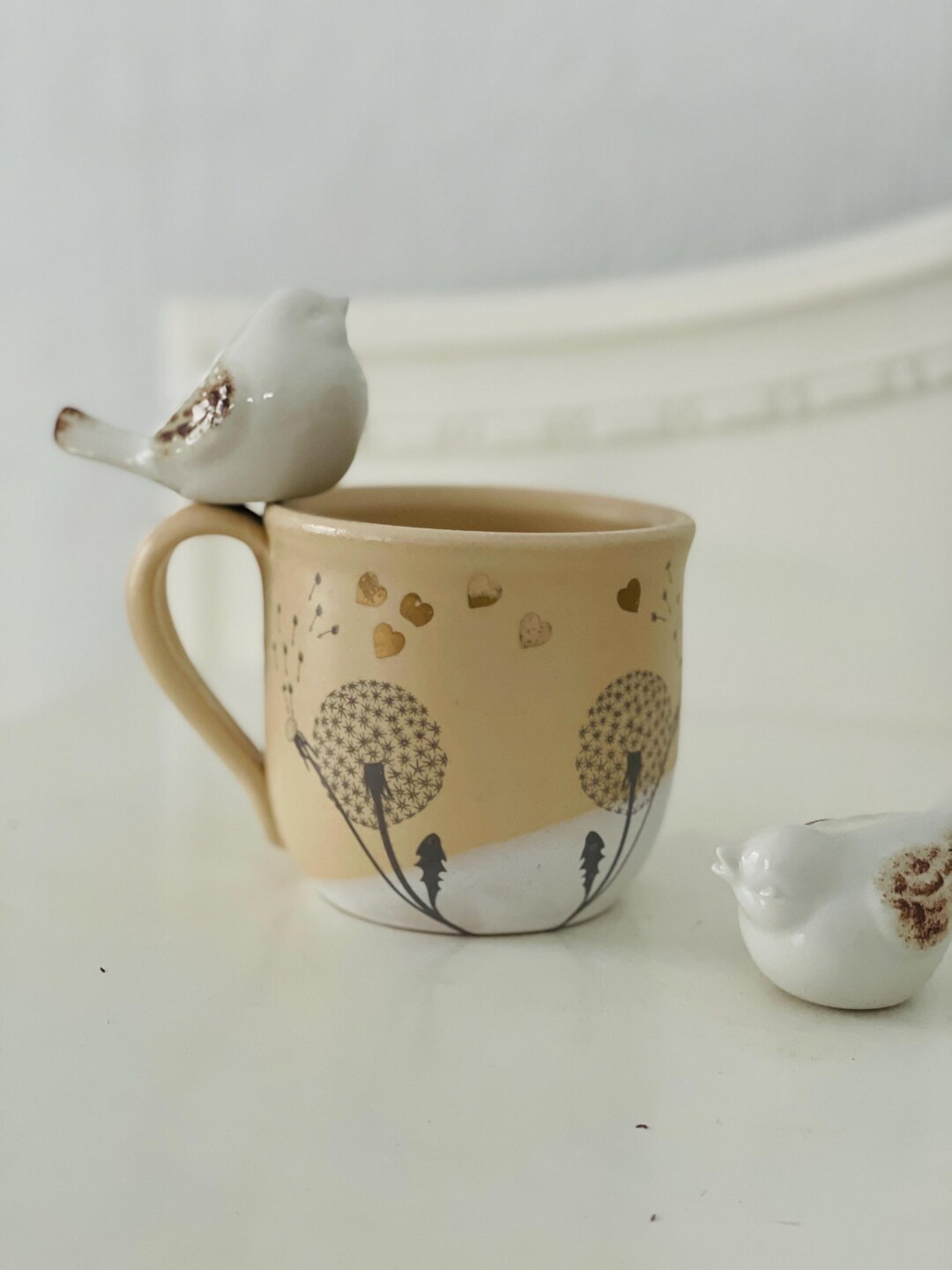 Dandelion Mug, Dandelion Pottery Mug, Yellow Mug, Handpainted Mug ...