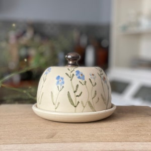 Forgetmenots Butter Dish, Forget Me Nots, Small Blue Flowers Butter ...