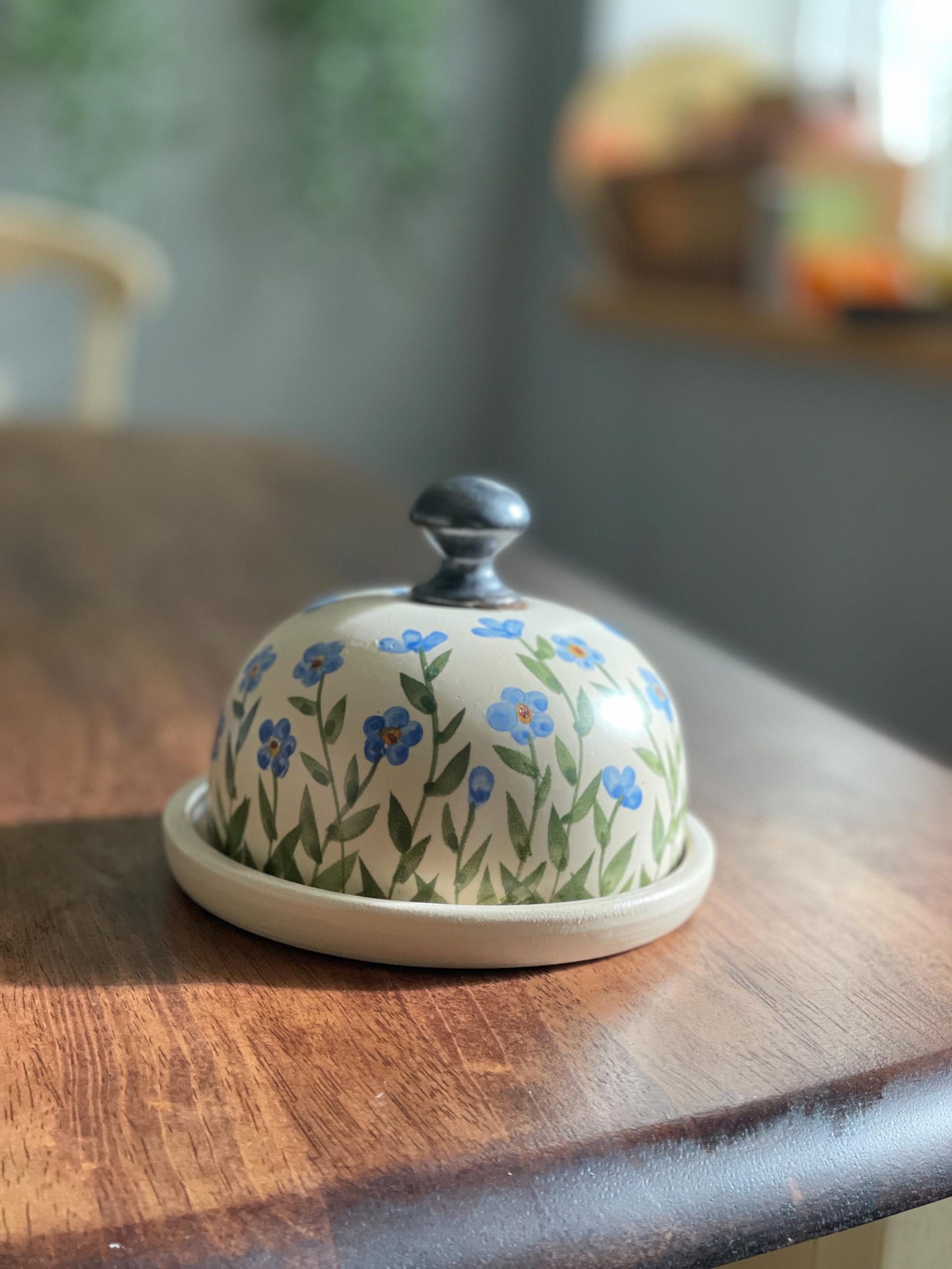Forgetmenots Butter Dish, Forget Me Nots, Small Blue Flowers Butter ...
