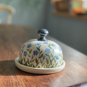 Forgetmenots Butter Dish, Forget Me Nots, Small Blue Flowers Butter ...