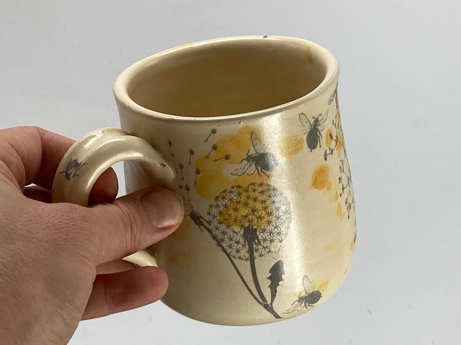 Dandelion mug Pottery dandelion cup botanical pottery cup | Etsy