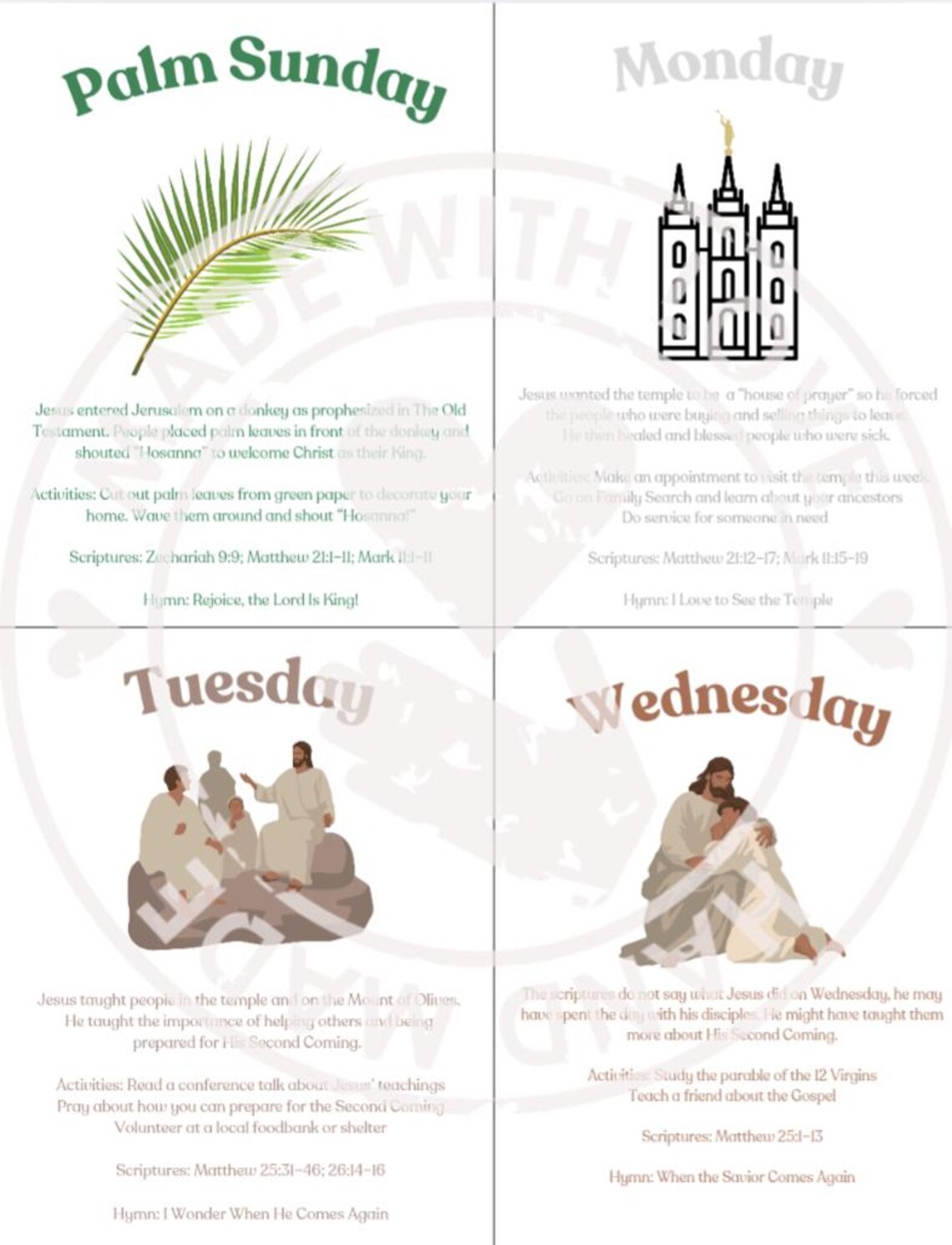 LDS Holy Week-easter Countdown WITH Activities, Scriptures, and Hymns ...