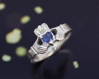 Claddagh Ring With Real Turquoise Set in a Rose Gold Bezel - Etsy Ireland
