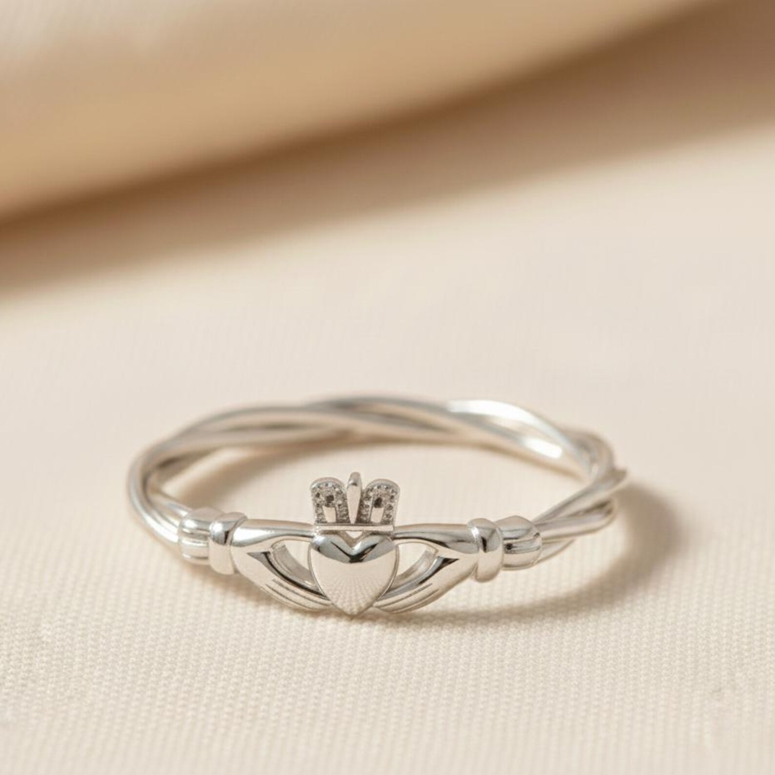 10K Solid Gold Claddagh Ring: Celtic Embrace, Made in Dublin - Etsy