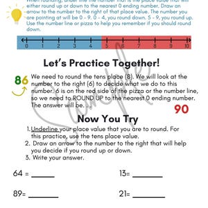 Rounding Math Poster Reference Guide Rounding Practice Instant