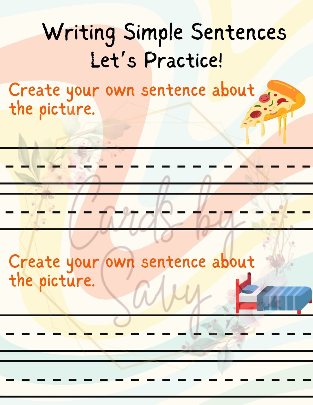 Writing Simple Sentences; Sentence Practice; Language Arts; Homeschool ...