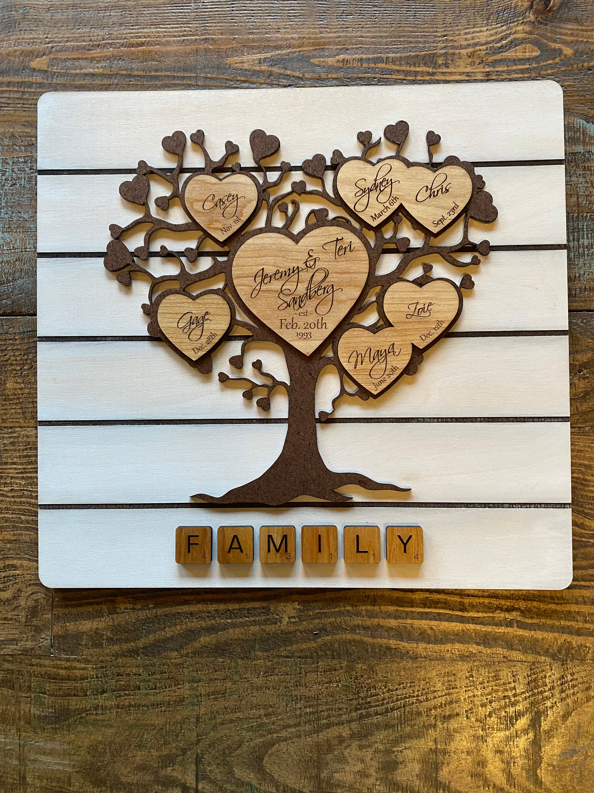 Wood Family Tree | Etsy