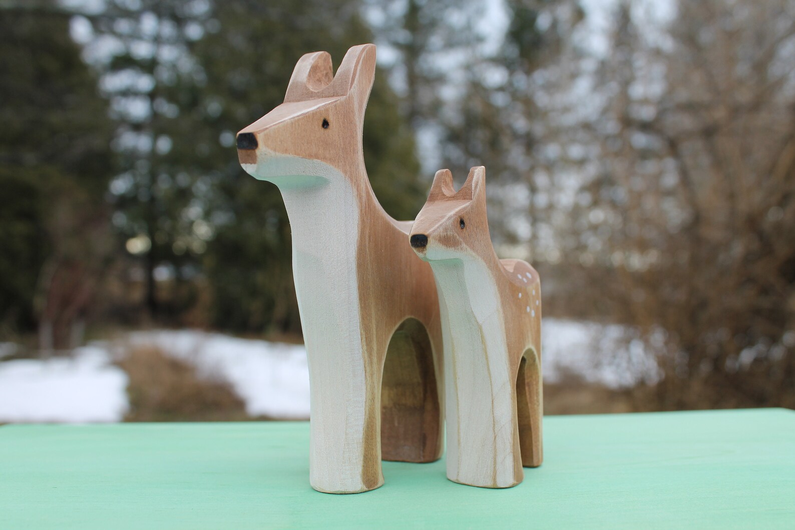 Wooden Doe Fawn Toy Wooden Toy Baby's Room Decoration - Etsy