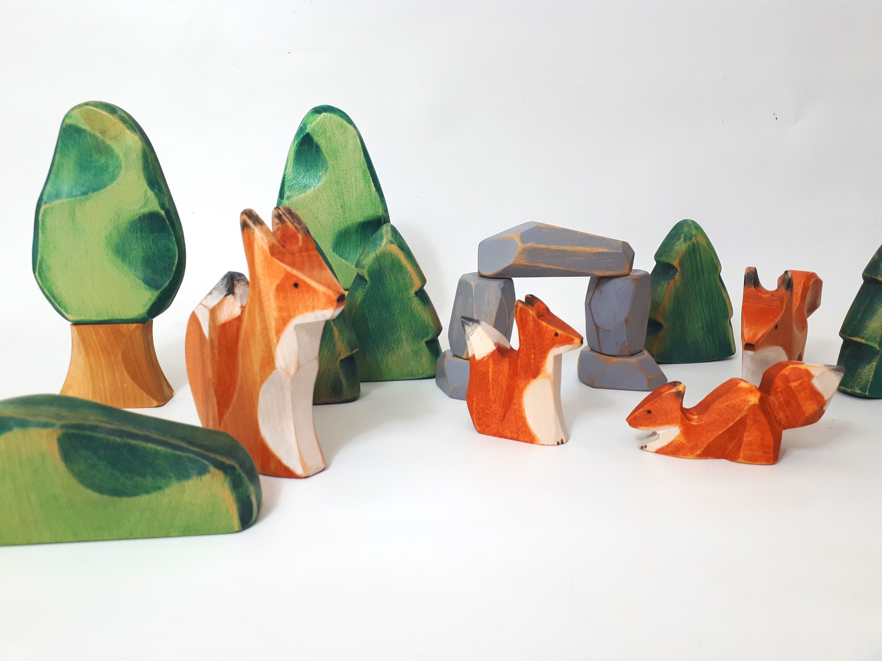 Baby Red Fox Wooden Toy Eco-friendly Toy Forest Animal | Etsy