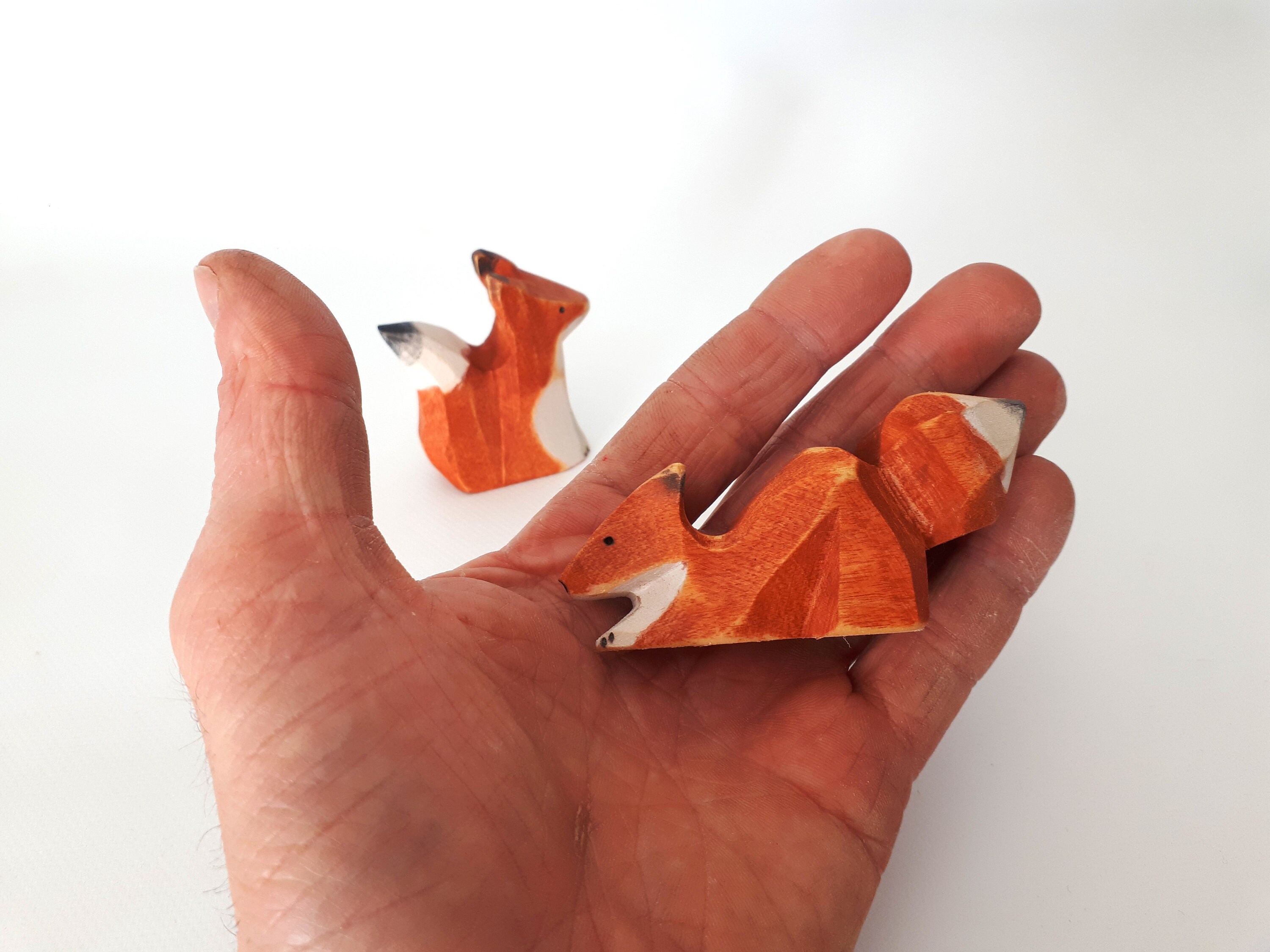 Baby Red Fox Wooden Toy Eco-friendly Toy Forest Animal | Etsy