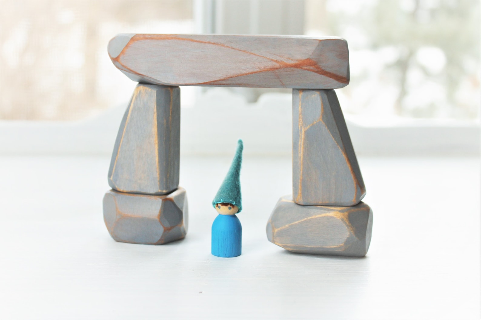 Wooden Cave Toy Wooden Toy Play Set Wooden Blocks Forest | Etsy