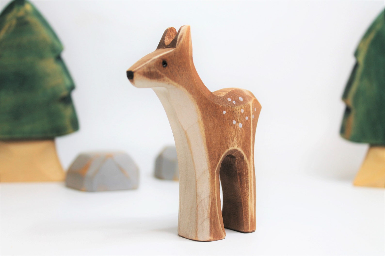 Wooden Doe Fawn Toy Wooden Toy Baby's Room Decoration - Etsy