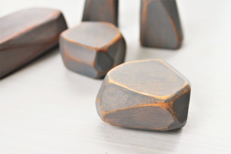 Wooden Cave Toy Wooden Toy Play Set Wooden Blocks Forest - Etsy