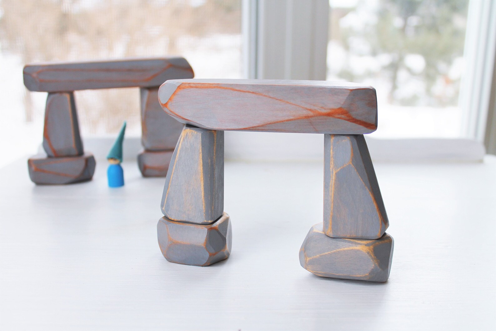 Wooden Cave Toy Wooden Toy Play Set Wooden Blocks Forest | Etsy